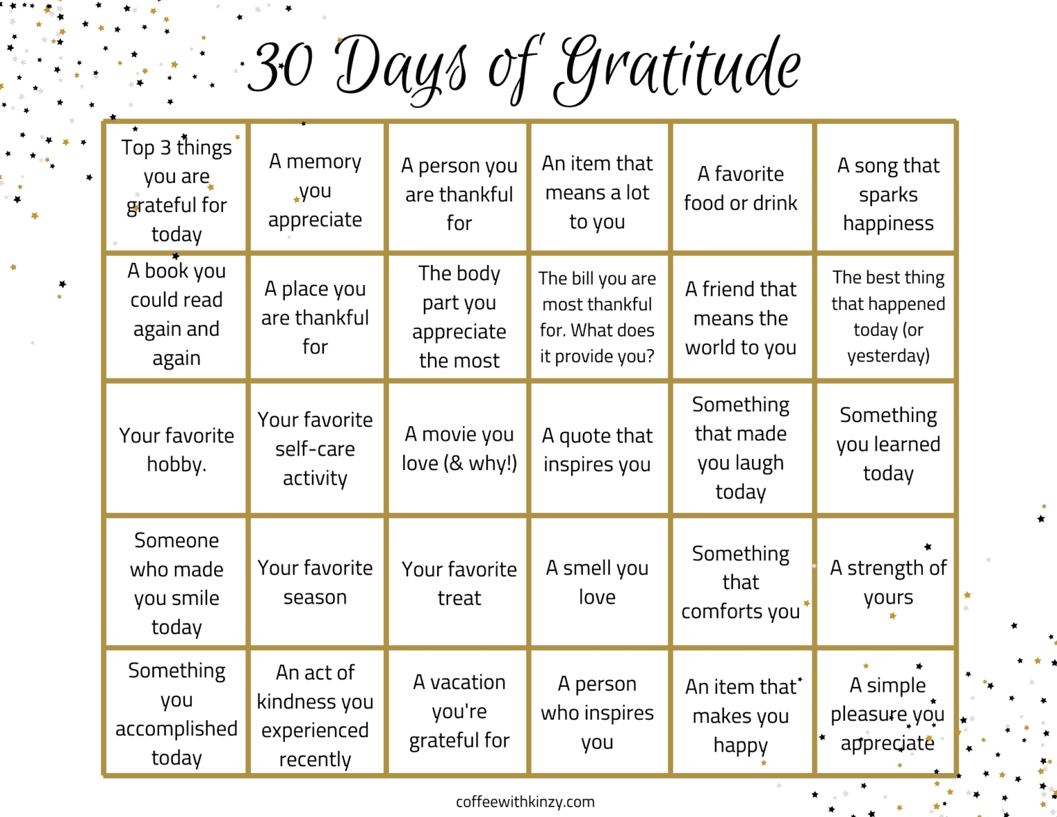 An Attitude of Gratitude: 30 Gratitude Journal Prompts (+ Free ...