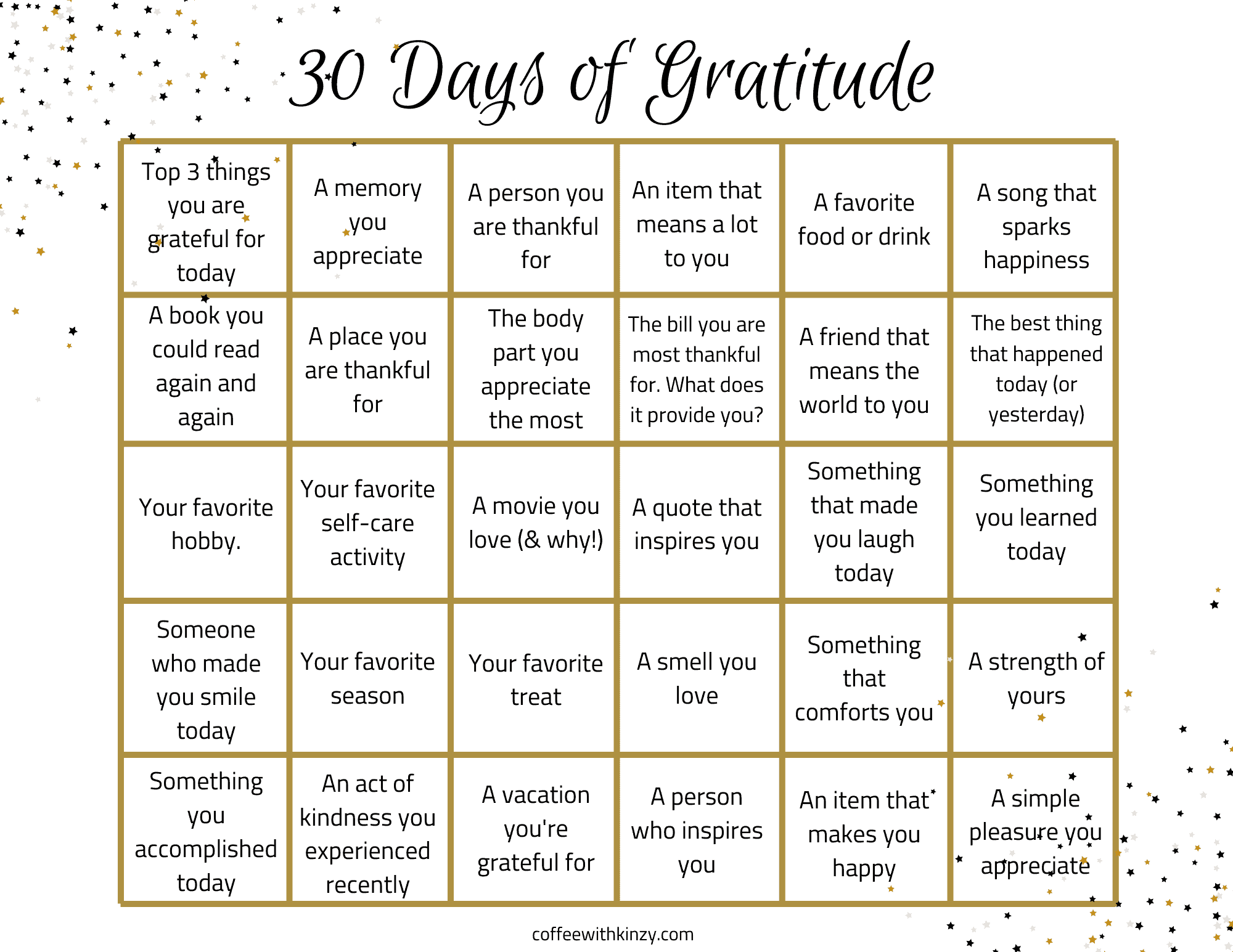 An Attitude of Gratitude: 30 Gratitude Journal Prompts (+ Free ...
