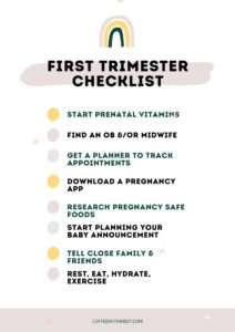 A Printable First Trimester Checklist: 8 To-Do's For Newly Expecting ...