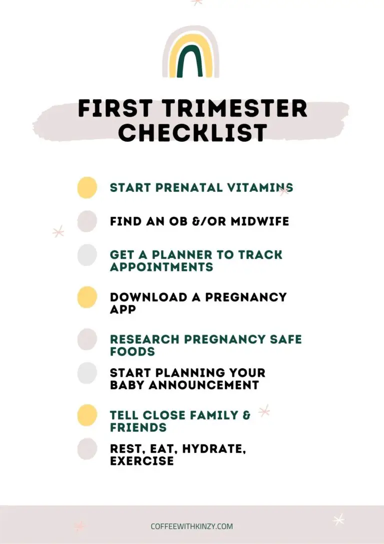 A Printable First Trimester Checklist: 8 To-Do's For Newly Expecting ...