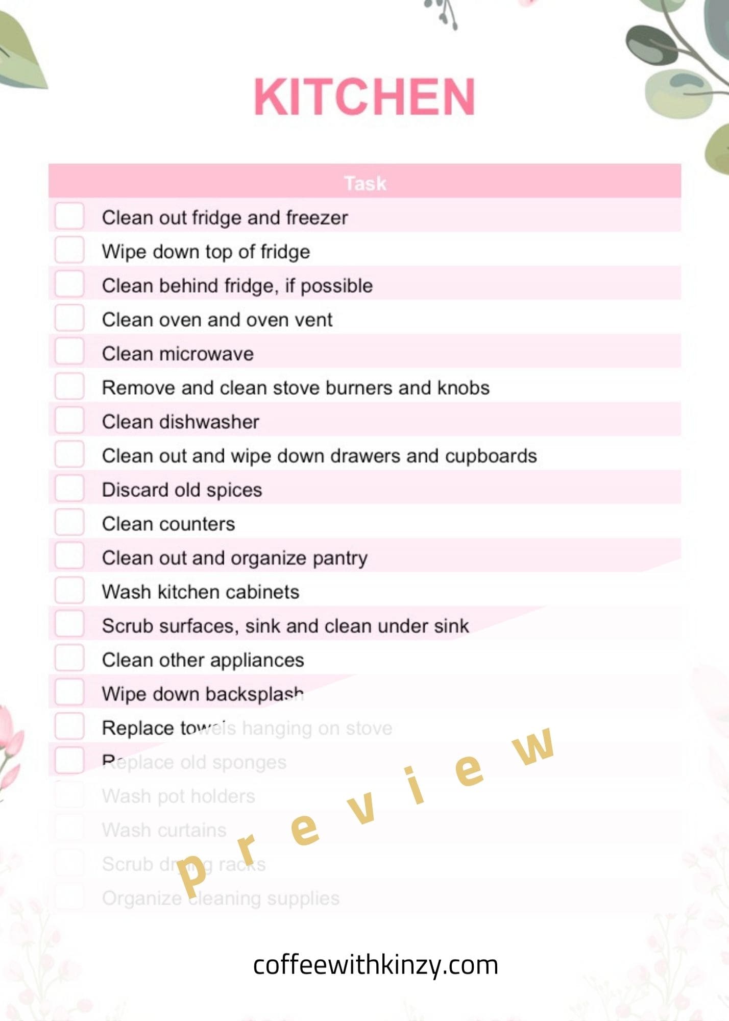 An Incredibly Useful Printable Spring Cleaning Checklist Bundle to ...
