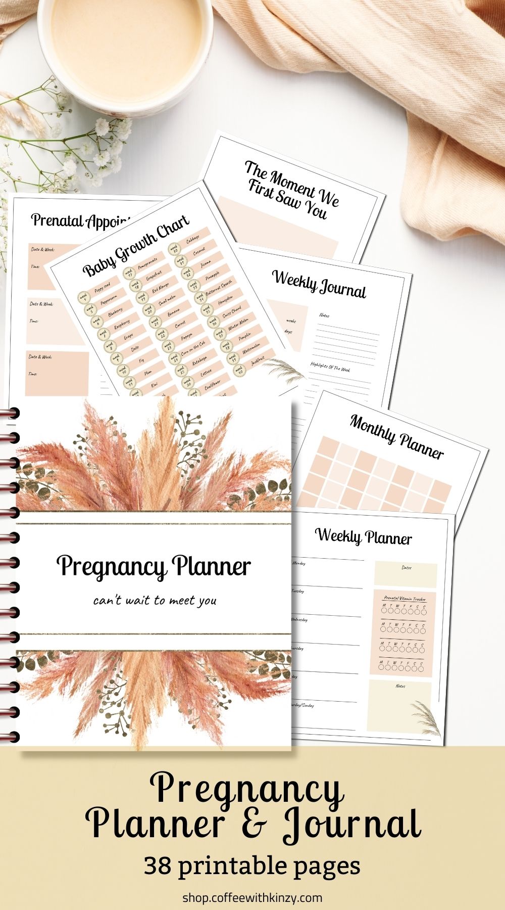 38-Page Printable Pregnancy Planner / Journal: it's Pretty & Practical!